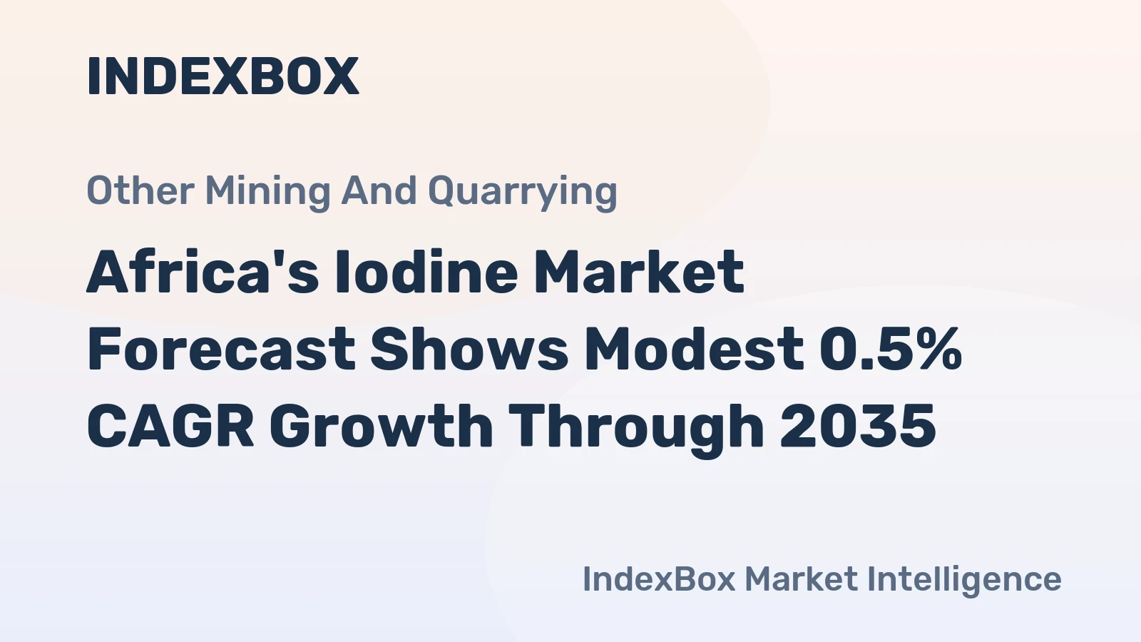 Africa's Iodine Market Forecast Shows Modest 0.5% CAGR Growth Through 2035