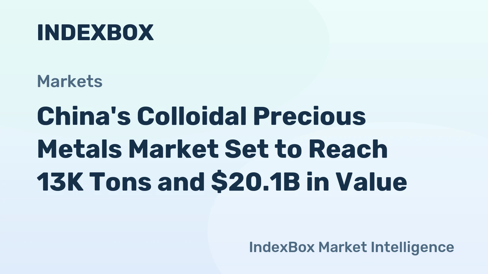 China's Colloidal Precious Metals Market Set to Reach 13K Tons and $20.1B in Value