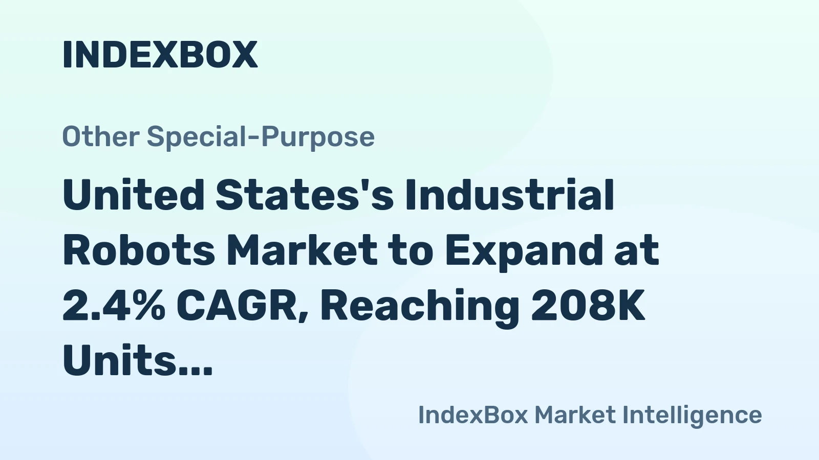 United States's Industrial Robots Market to Expand at 2.4% CAGR, Reaching 208K Units by 2035