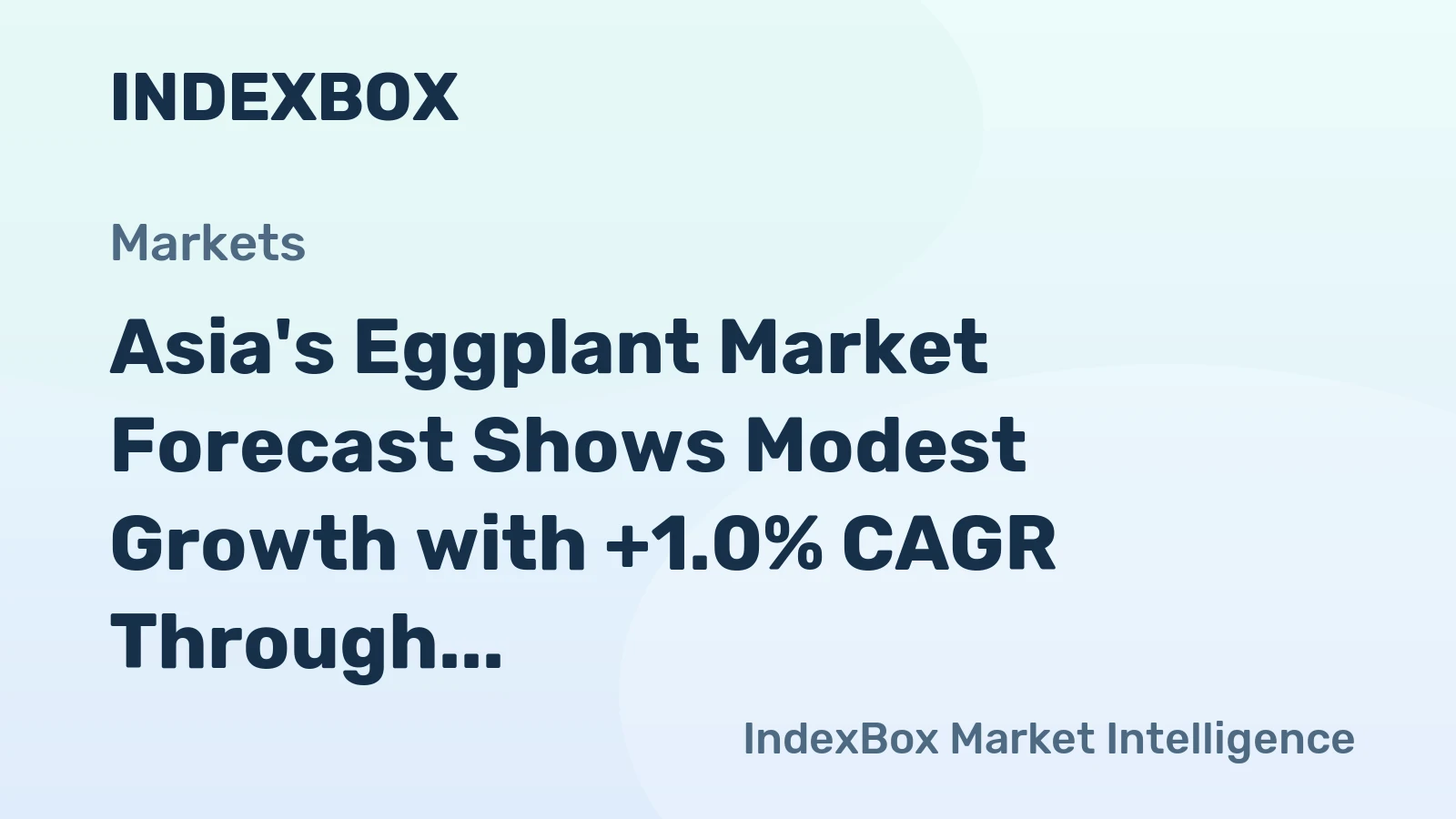 Asia's Eggplant Market Forecast Shows Modest Growth with +1.0% CAGR Through 2035