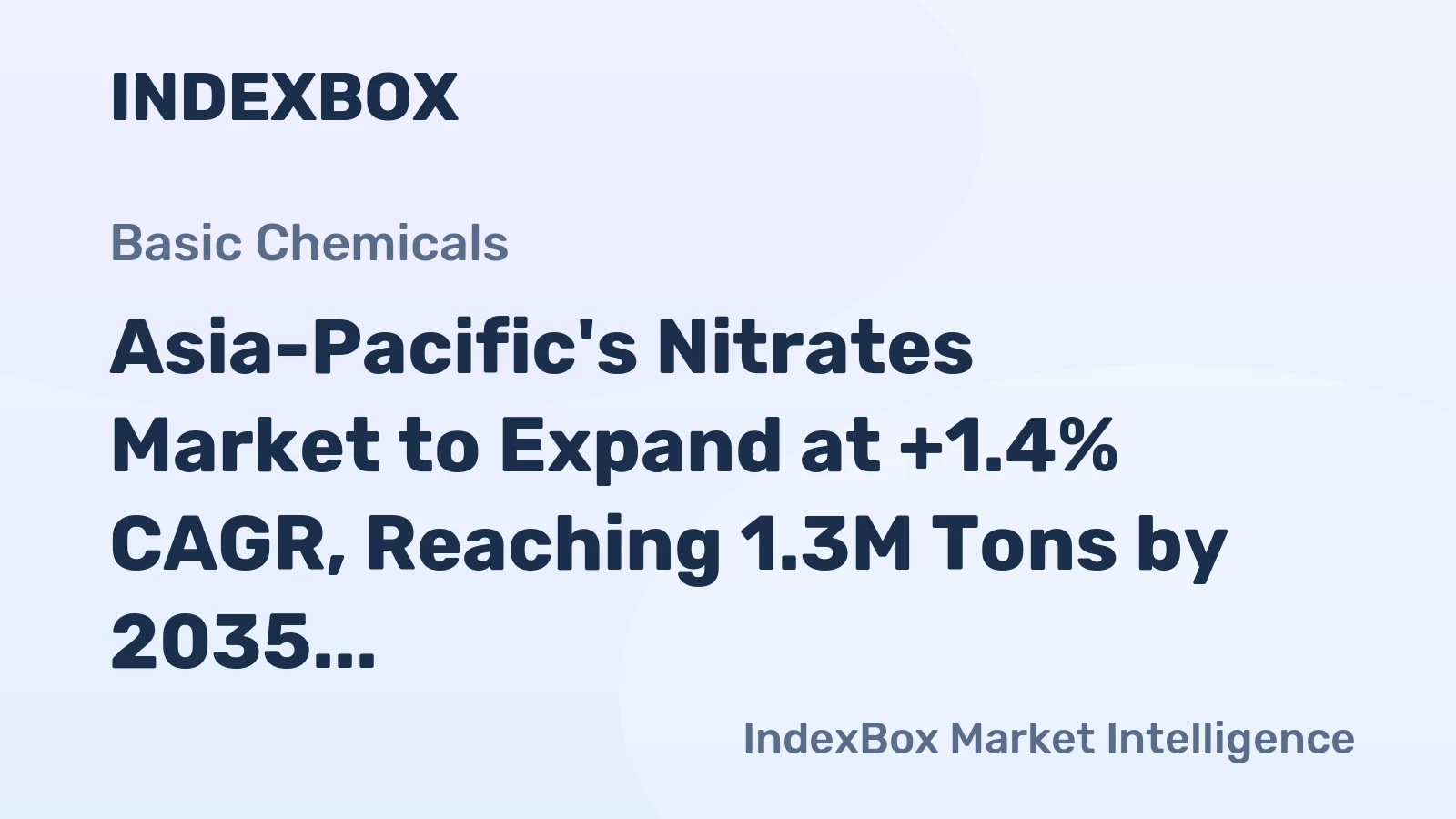 Asia-Pacific's Nitrates Market to Expand at +1.4% CAGR, Reaching 1.3M Tons by 2035