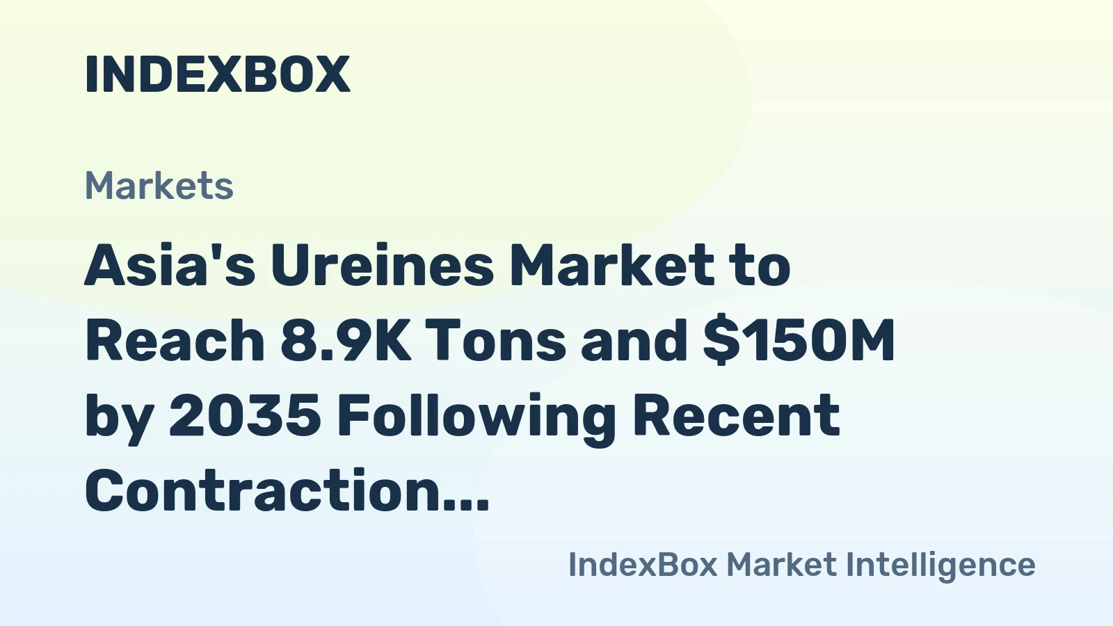 Asia's Ureines Market to Reach 8.9K Tons and $150M by 2035 Following Recent Contraction
