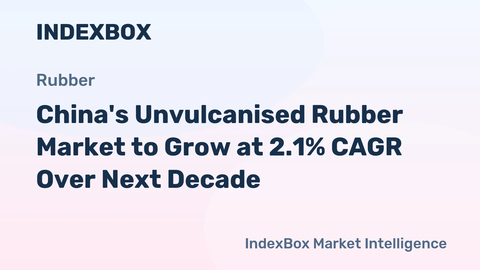 China's Unvulcanised Rubber Market to Grow at 2.1% CAGR Over Next Decade