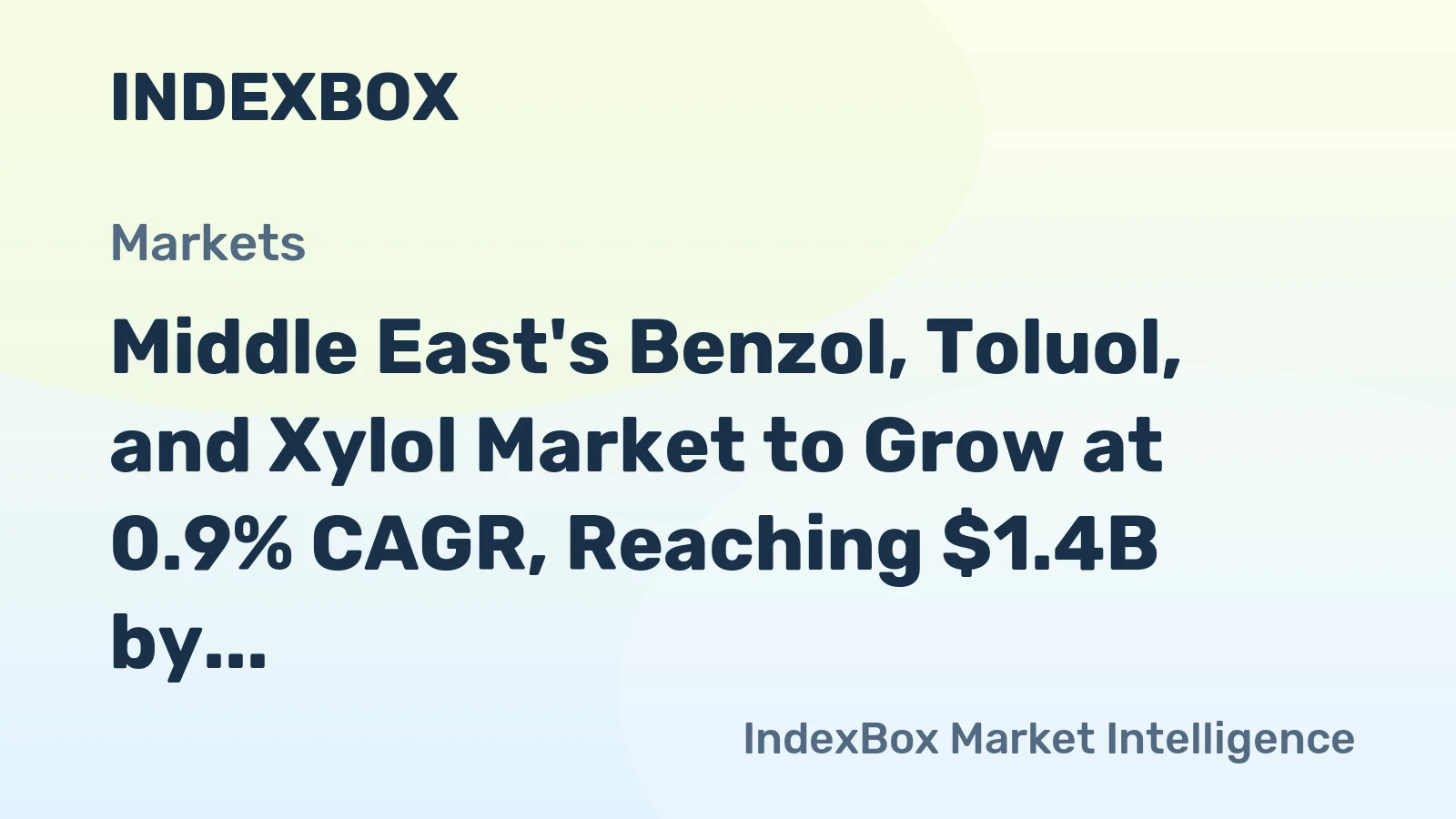 Middle East's Benzol, Toluol, and Xylol Market to Grow at 0.9% CAGR, Reaching $1.4B by 2035