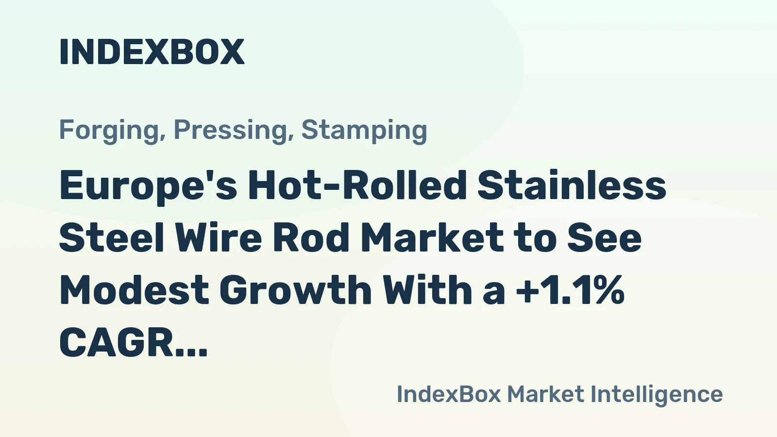Europe's Hot-Rolled Stainless Steel Wire Rod Market to See Modest Growth With a +1.1% CAGR in Value