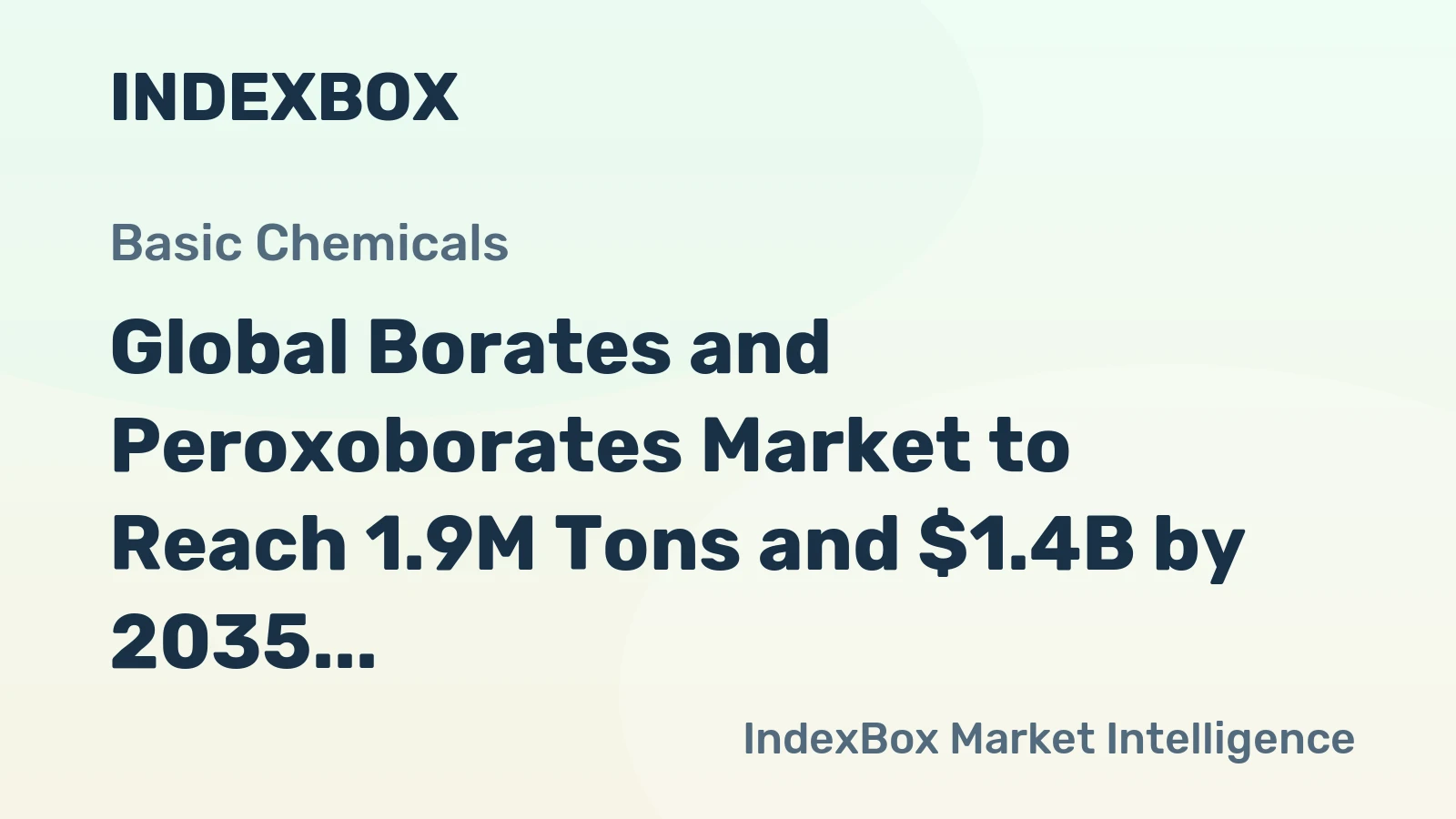 Global Borates and Peroxoborates Market to Reach 1.9M Tons and $1.4B by 2035, Driven by Rising Demand