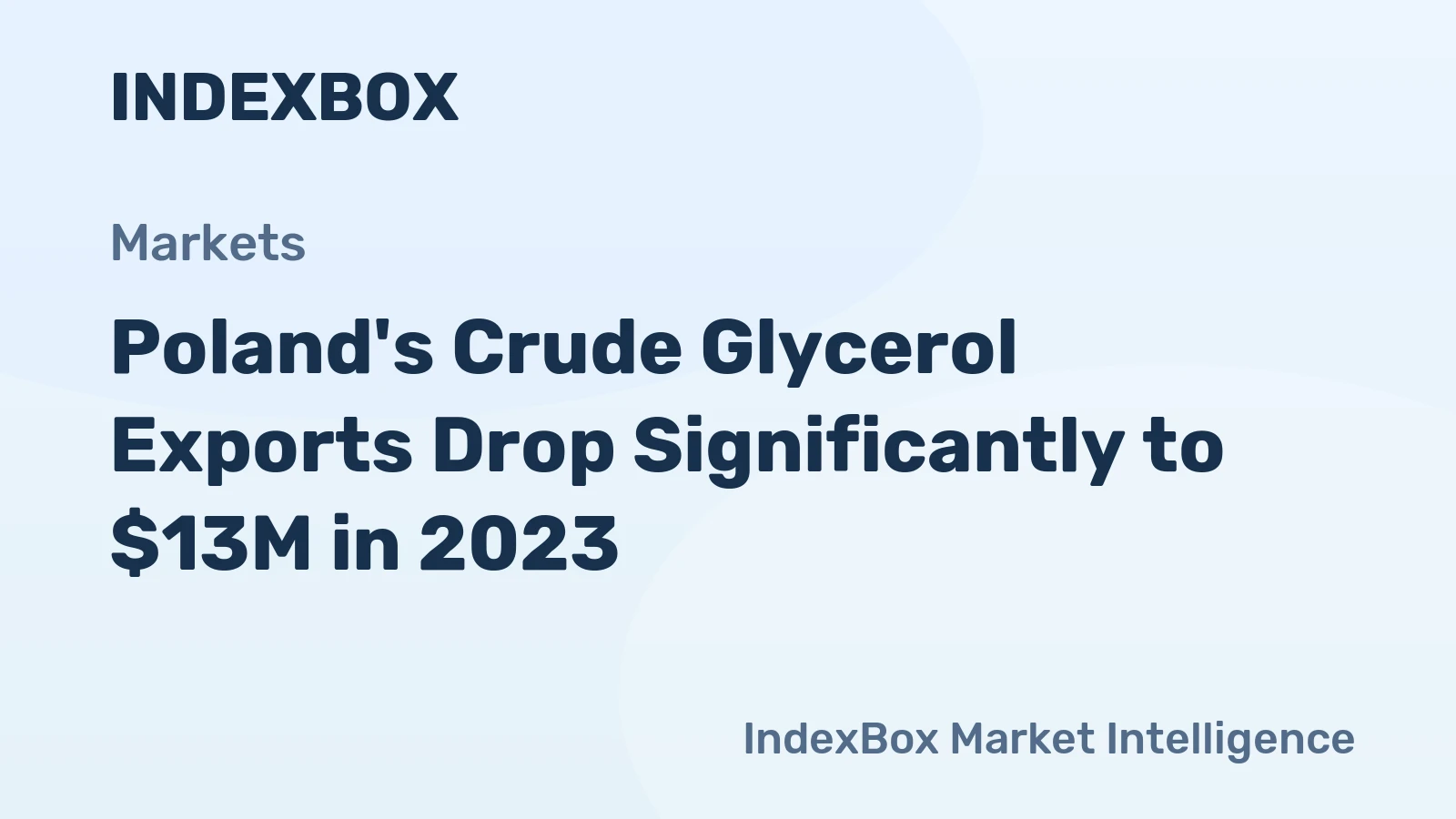 Poland's Crude Glycerol Exports Drop Significantly to $13M in 2023