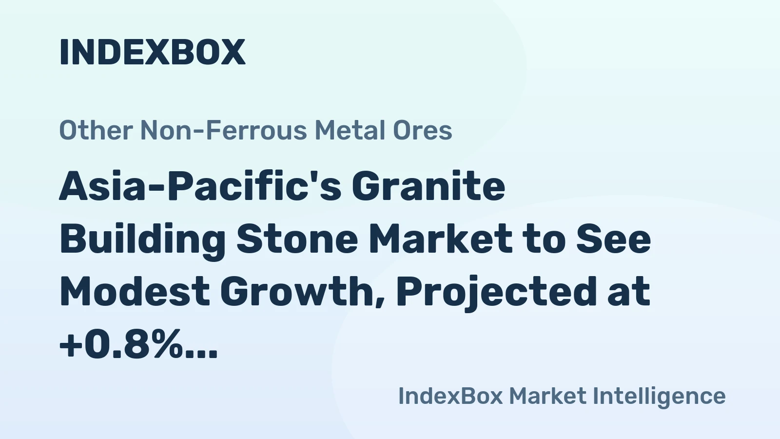 Asia-Pacific's Granite Building Stone Market to See Modest Growth, Projected at +0.8% CAGR Through 2035.