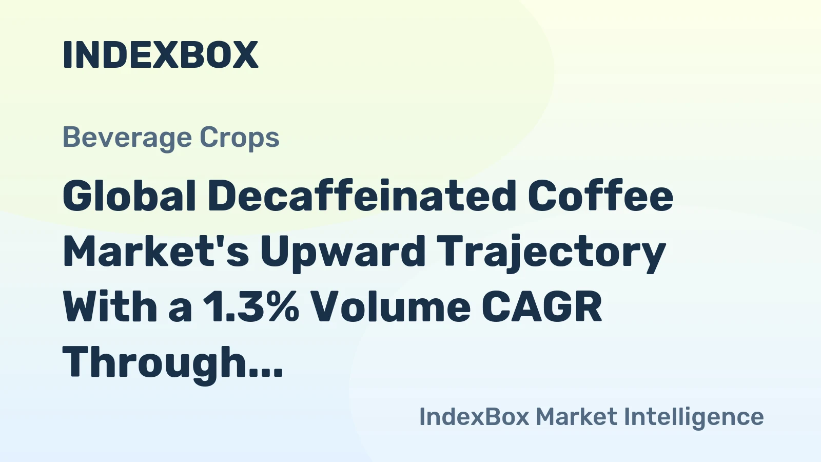 Global Decaffeinated Coffee Market's Upward Trajectory With a 1.3% Volume CAGR Through 2035