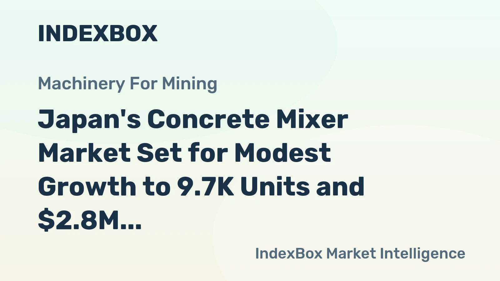 Japan's Concrete Mixer Market Set for Modest Growth to 9.7K Units and $2.8M