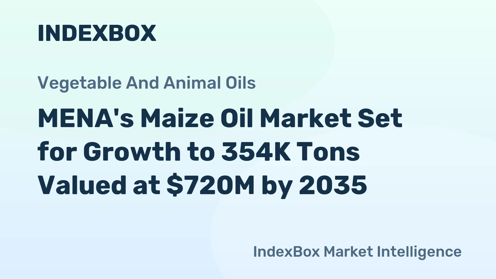 MENA's Maize Oil Market Set for Growth to 354K Tons Valued at $720M by 2035