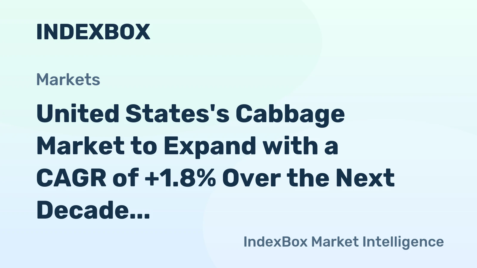 United States's Cabbage Market to Expand with a CAGR of +1.8% Over the Next Decade