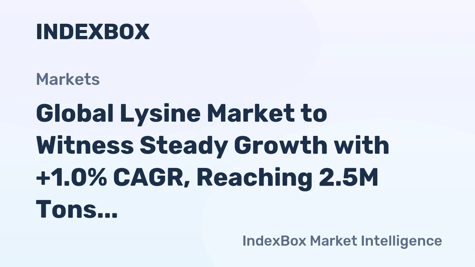 Global Lysine Market to Witness Steady Growth with +1.0% CAGR, Reaching 2.5M Tons by 2035
