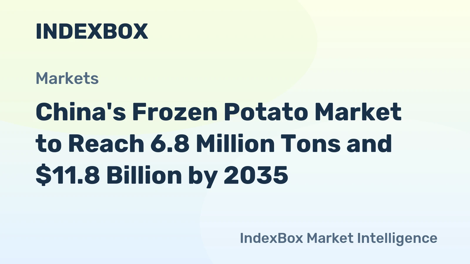 China's Frozen Potato Market to Reach 6.8 Million Tons and $11.8 Billion by 2035