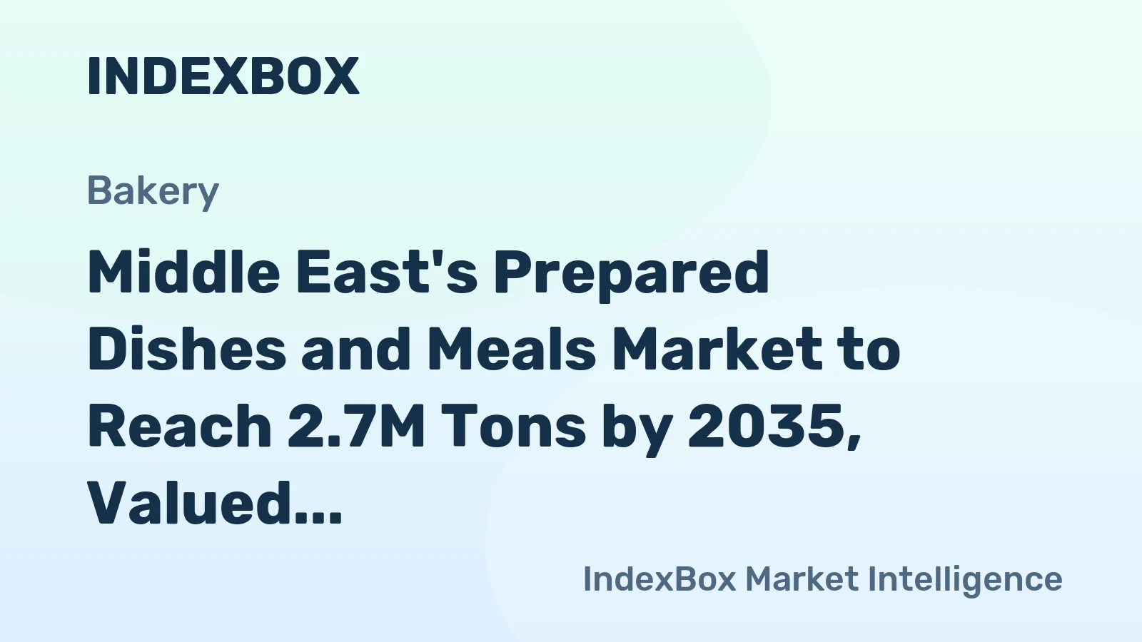 Middle East's Prepared Dishes and Meals Market to Reach 2.7M Tons by 2035, Valued at $12.4B