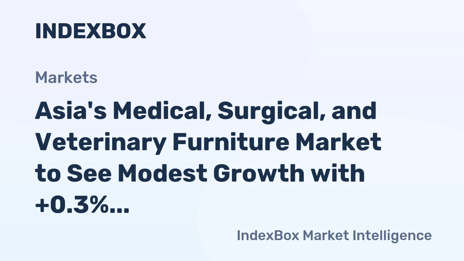 Asia's Medical, Surgical, and Veterinary Furniture Market to See Modest Growth with +0.3% CAGR