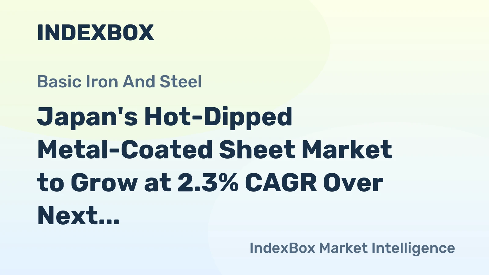 Japan's Hot-Dipped Metal-Coated Sheet Market to Grow at 2.3% CAGR Over Next Decade