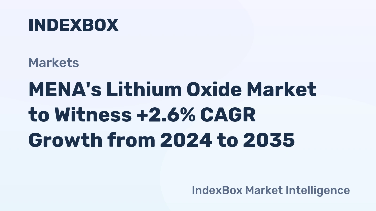 MENA's Lithium Oxide Market to Witness +2.6% CAGR Growth from 2024 to 2035