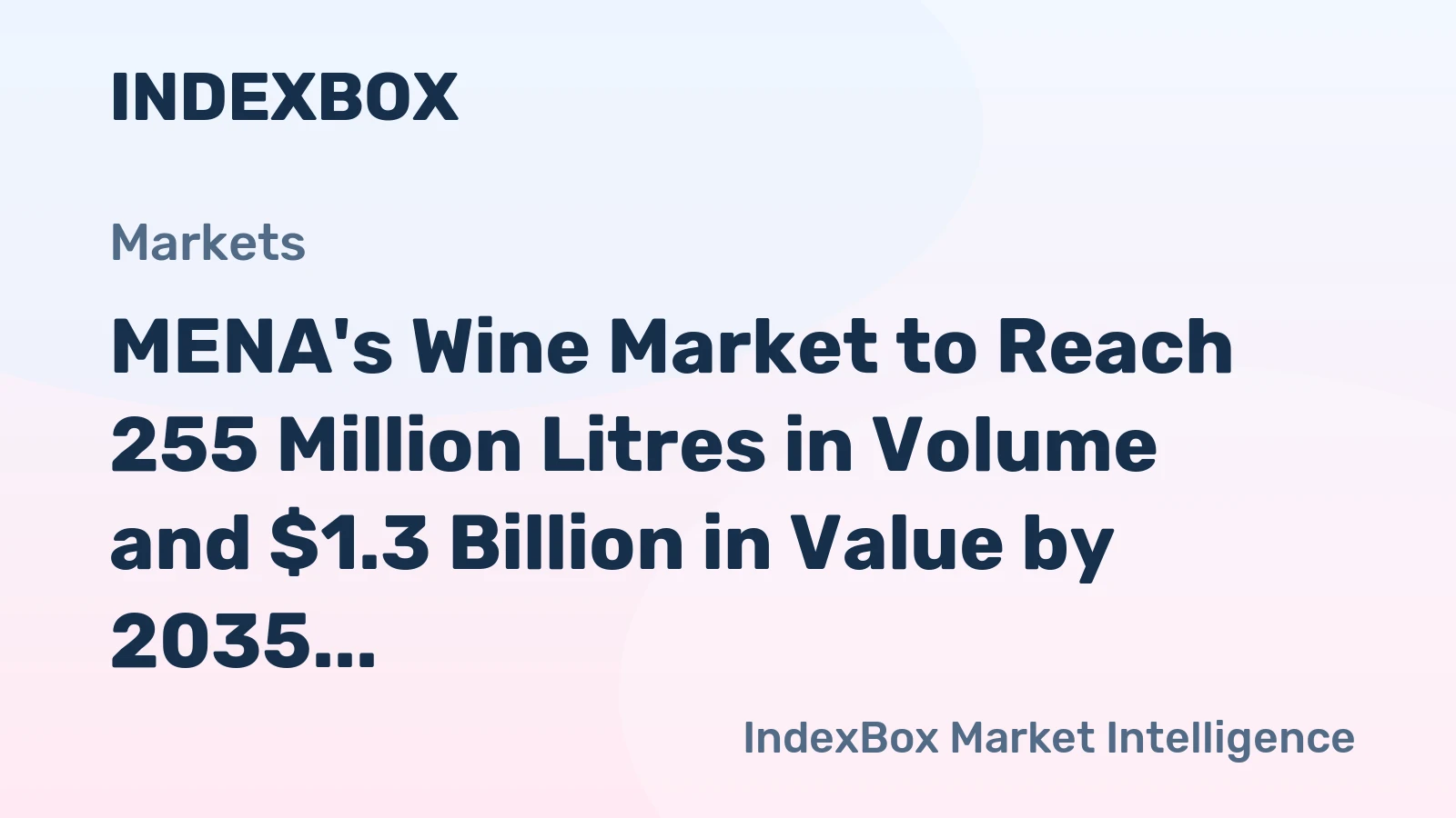 MENA's Wine Market to Reach 255 Million Litres in Volume and $1.3 Billion in Value by 2035