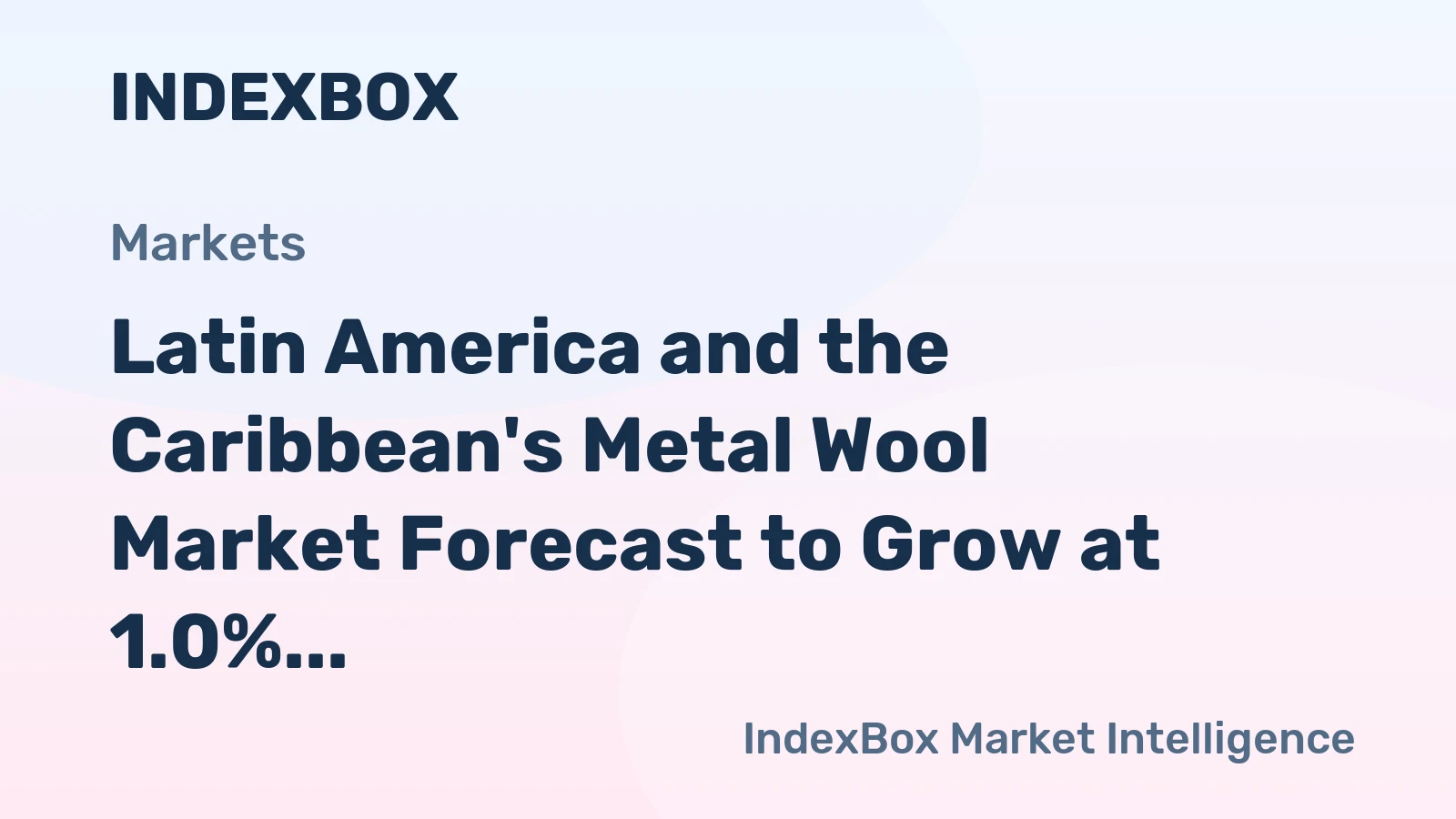 Latin America and the Caribbean's Metal Wool Market Forecast to Grow at 1.0% CAGR Through 2035