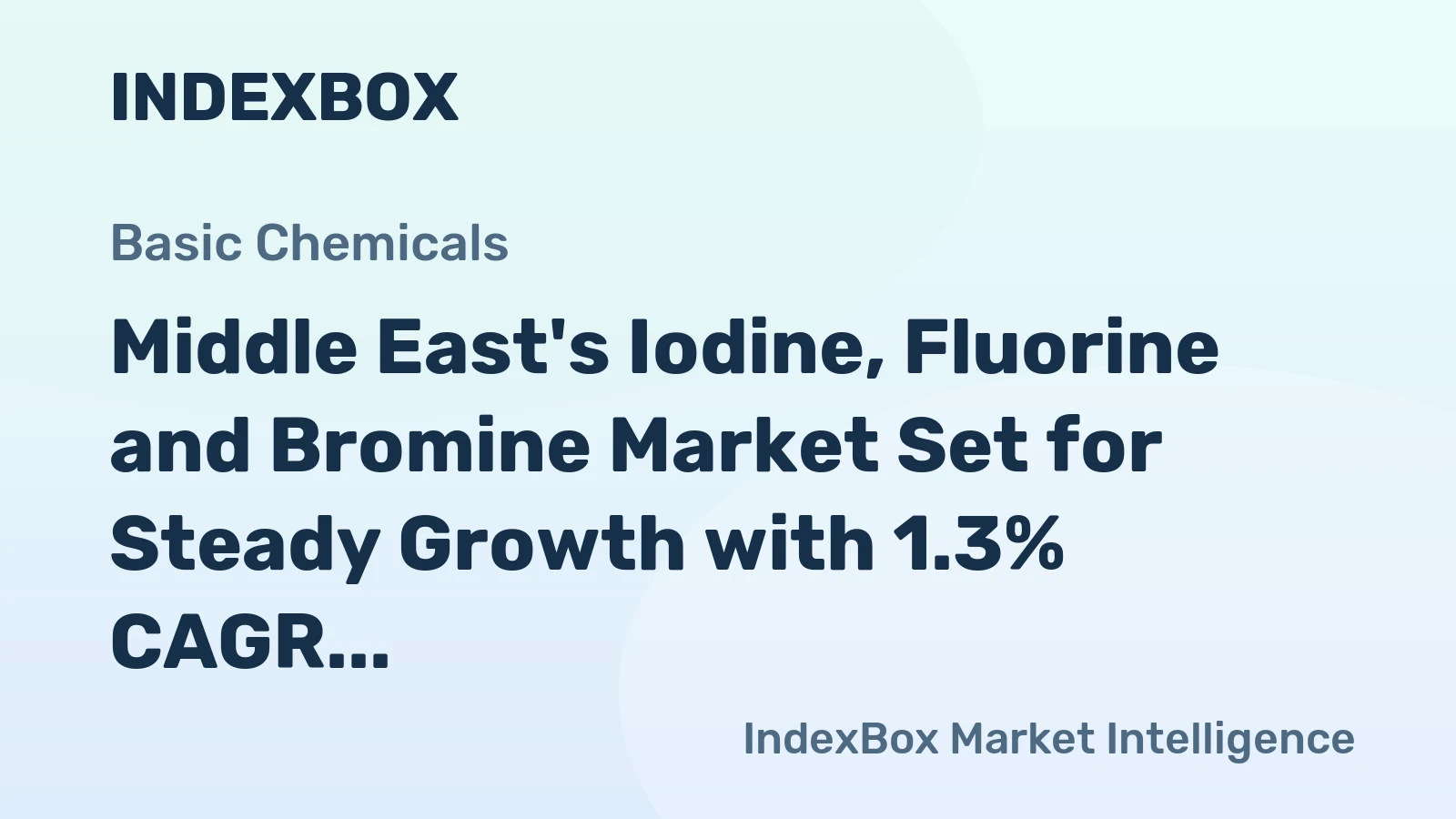 Middle East's Iodine, Fluorine and Bromine Market Set for Steady Growth with 1.3% CAGR Through 2035
