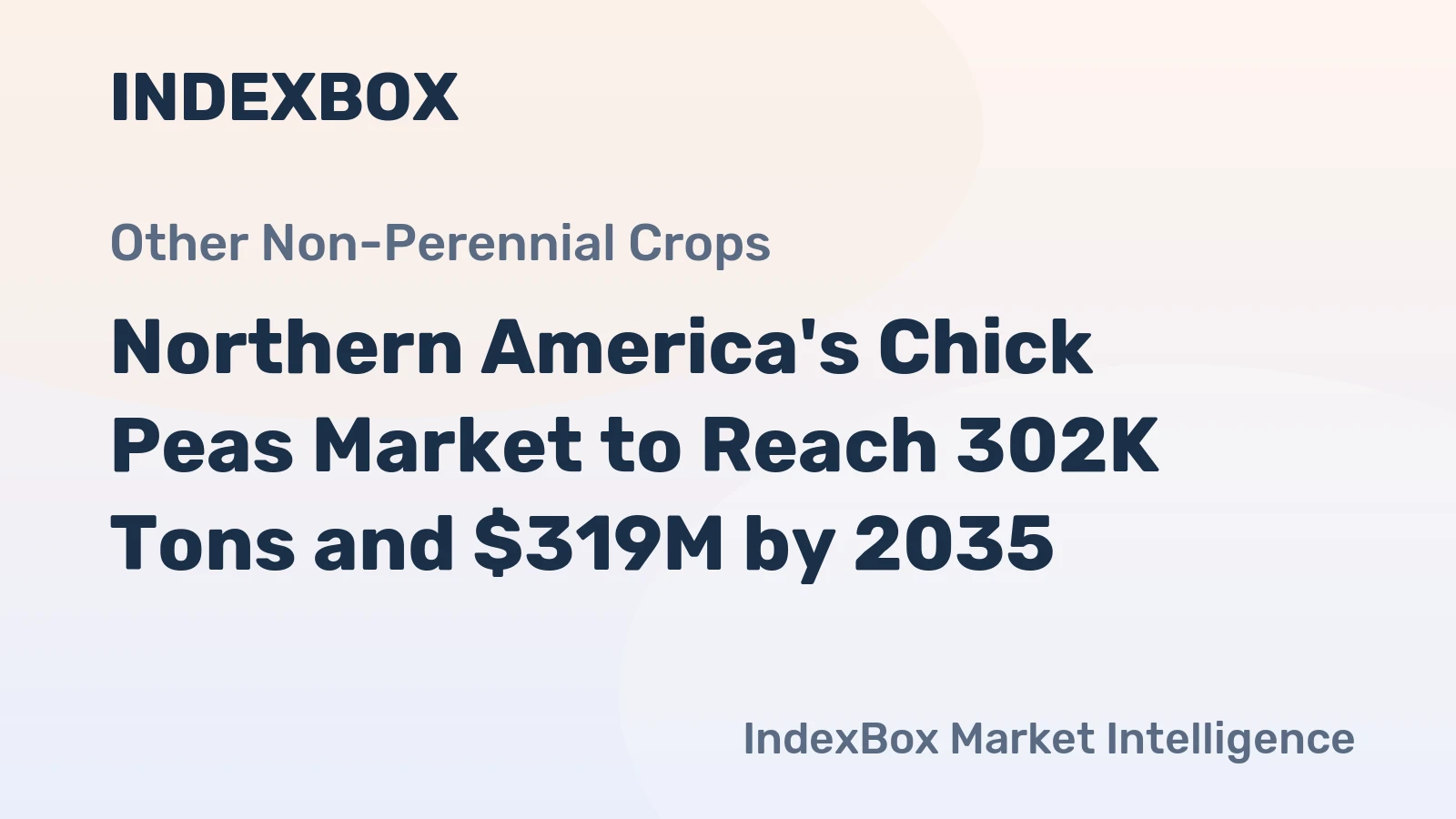 Northern America's Chick Peas Market to Reach 302K Tons and $319M by 2035
