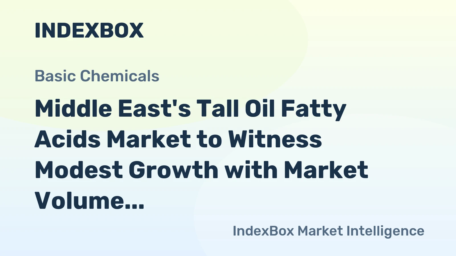 Middle East's Tall Oil Fatty Acids Market to Witness Modest Growth with Market Volume Reaching 19K Tons and Market Value Surpassing $42M by 2035