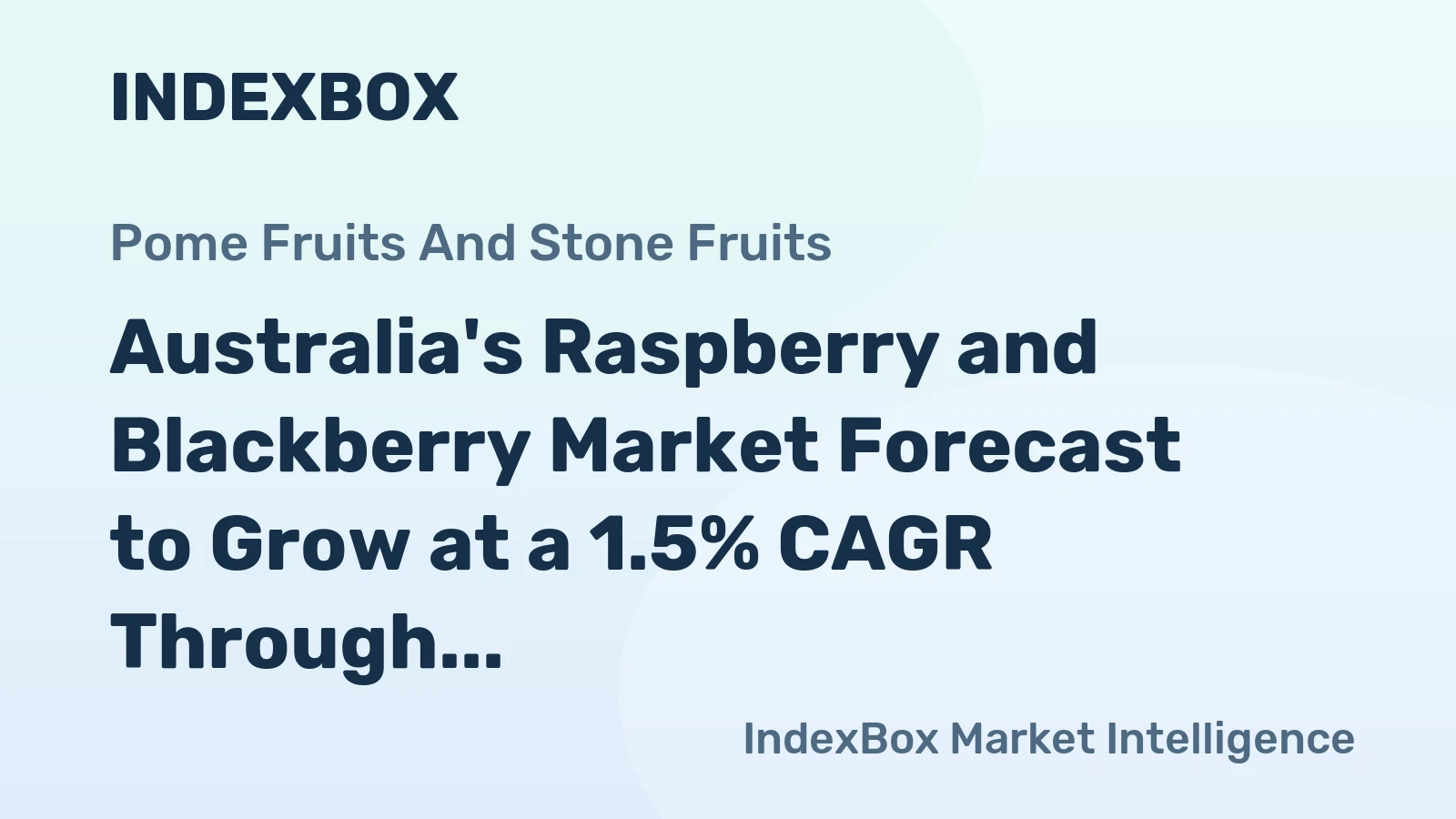 Australia's Raspberry and Blackberry Market Forecast to Grow at a 1.5% CAGR Through 2035