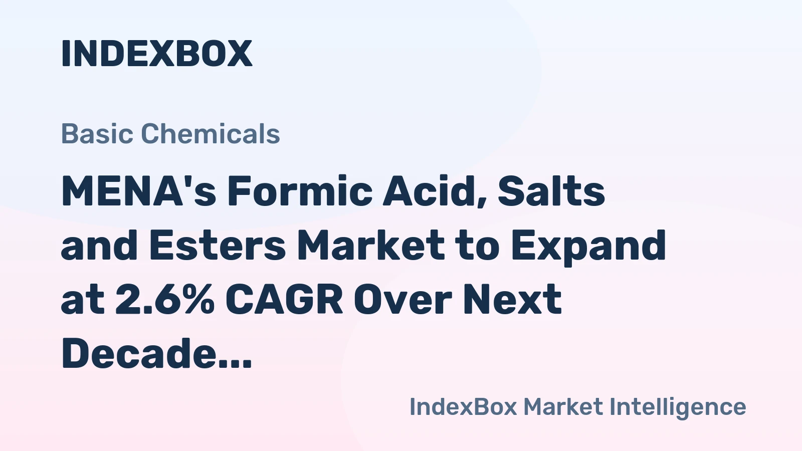 MENA's Formic Acid, Salts and Esters Market to Expand at 2.6% CAGR Over Next Decade