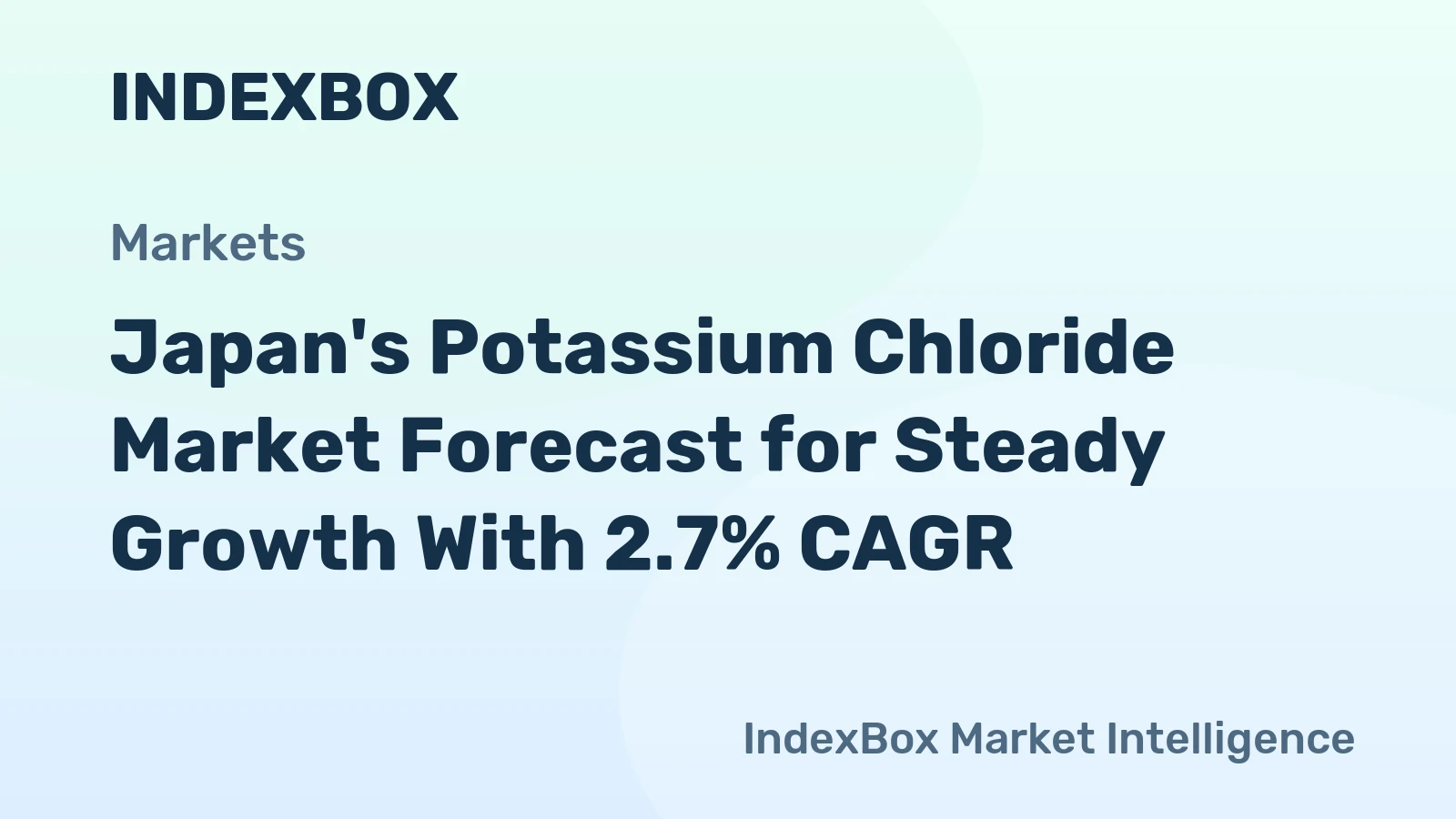 Japan's Potassium Chloride Market Forecast for Steady Growth With 2.7% CAGR