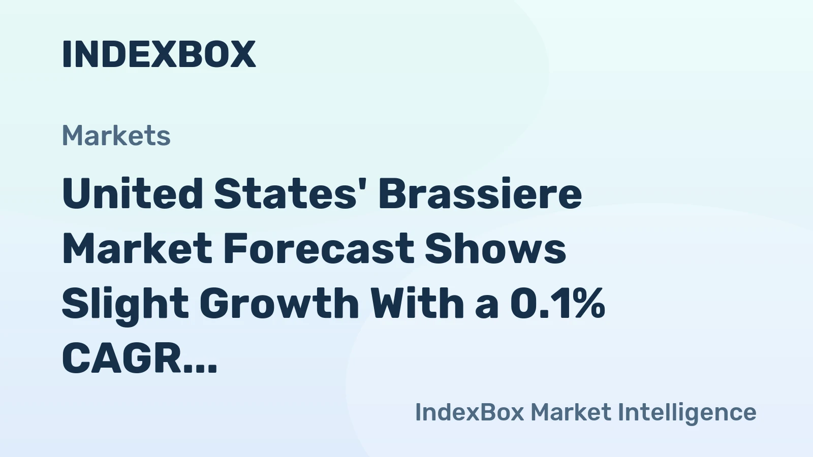 United States' Brassiere Market Forecast Shows Slight Growth With a 0.1% CAGR