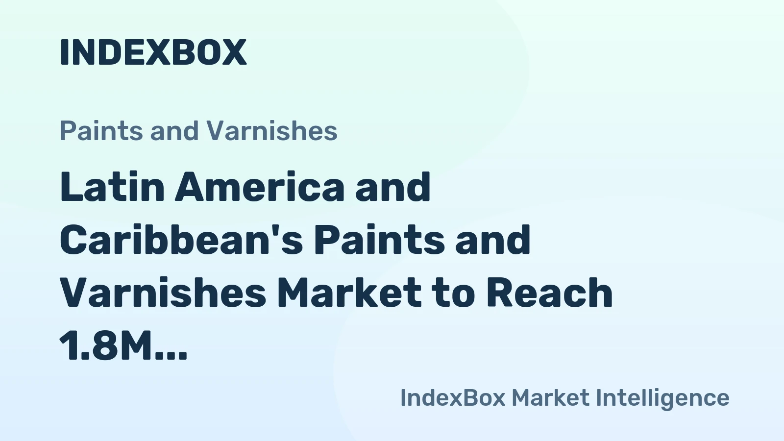 Latin America and Caribbean's Paints and Varnishes Market to Reach 1.8M tons by 2035, Valued at $3.4B