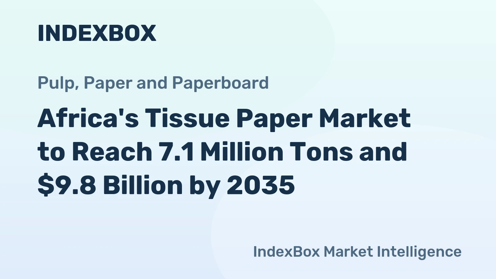 Africa's Tissue Paper Market to Reach 7.1 Million Tons and $9.8 Billion by 2035