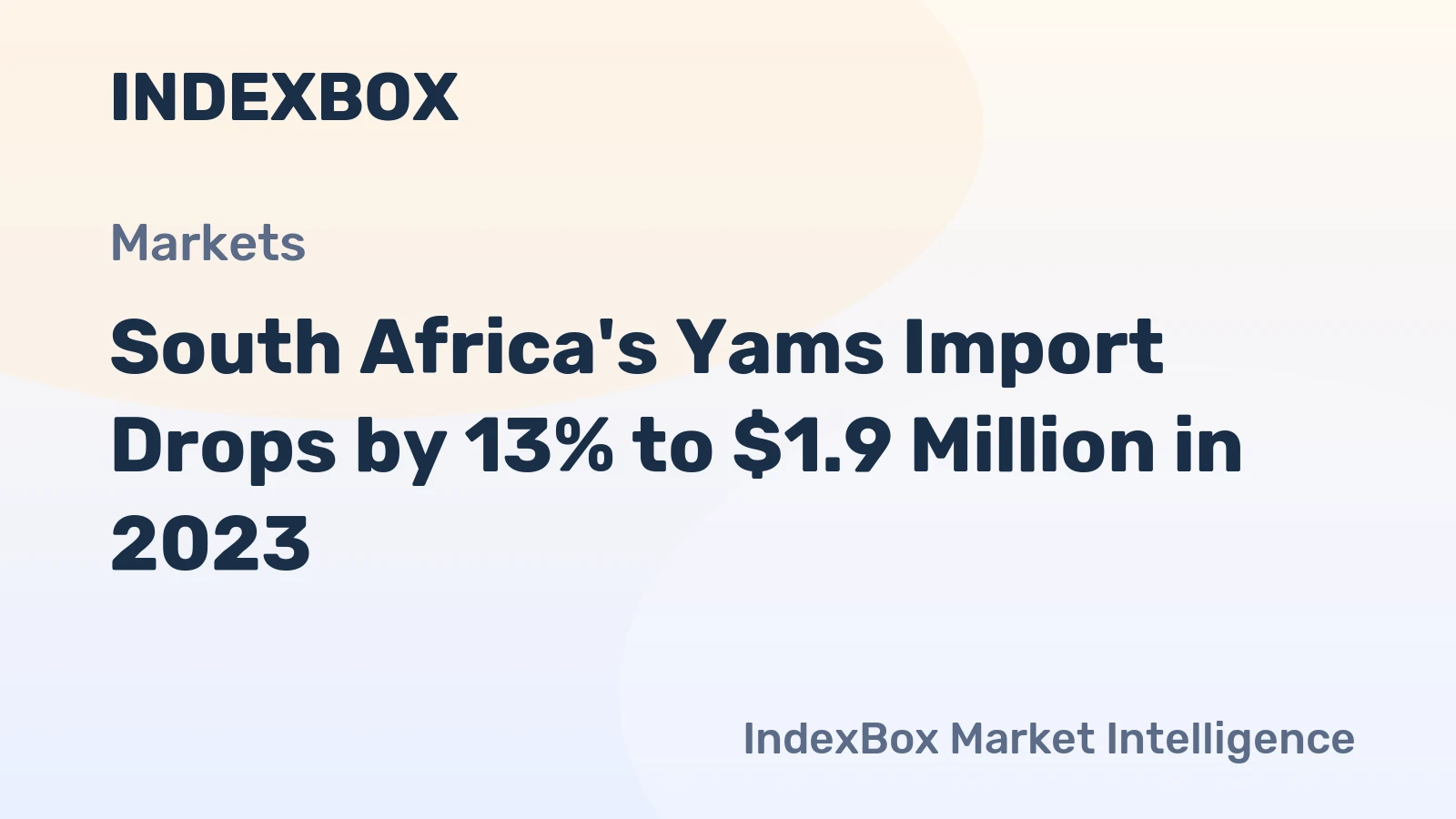 South Africa's Yams Import Drops by 13% to $1.9 Million in 2023