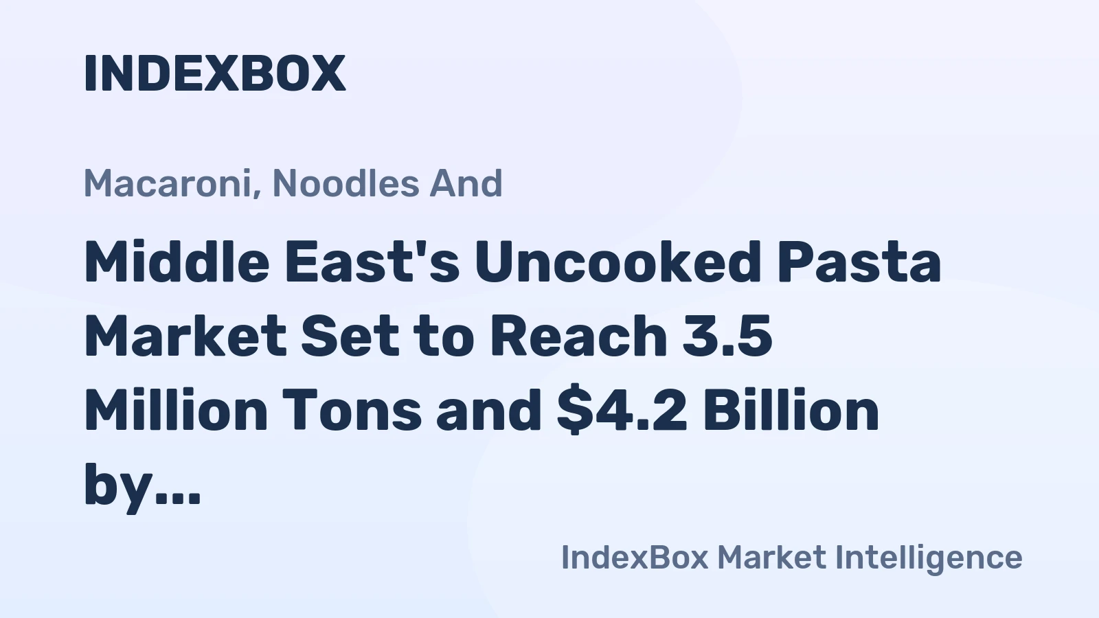 Middle East's Uncooked Pasta Market Set to Reach 3.5 Million Tons and $4.2 Billion by 2035