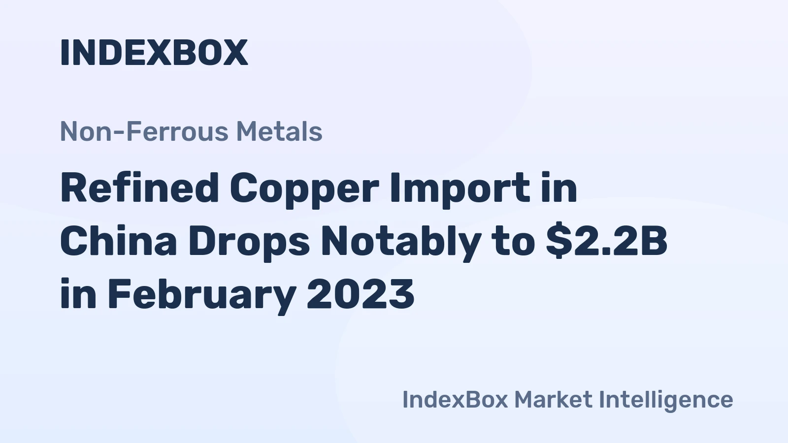 Refined Copper Import in China Drops Notably to $2.2B in February 2023