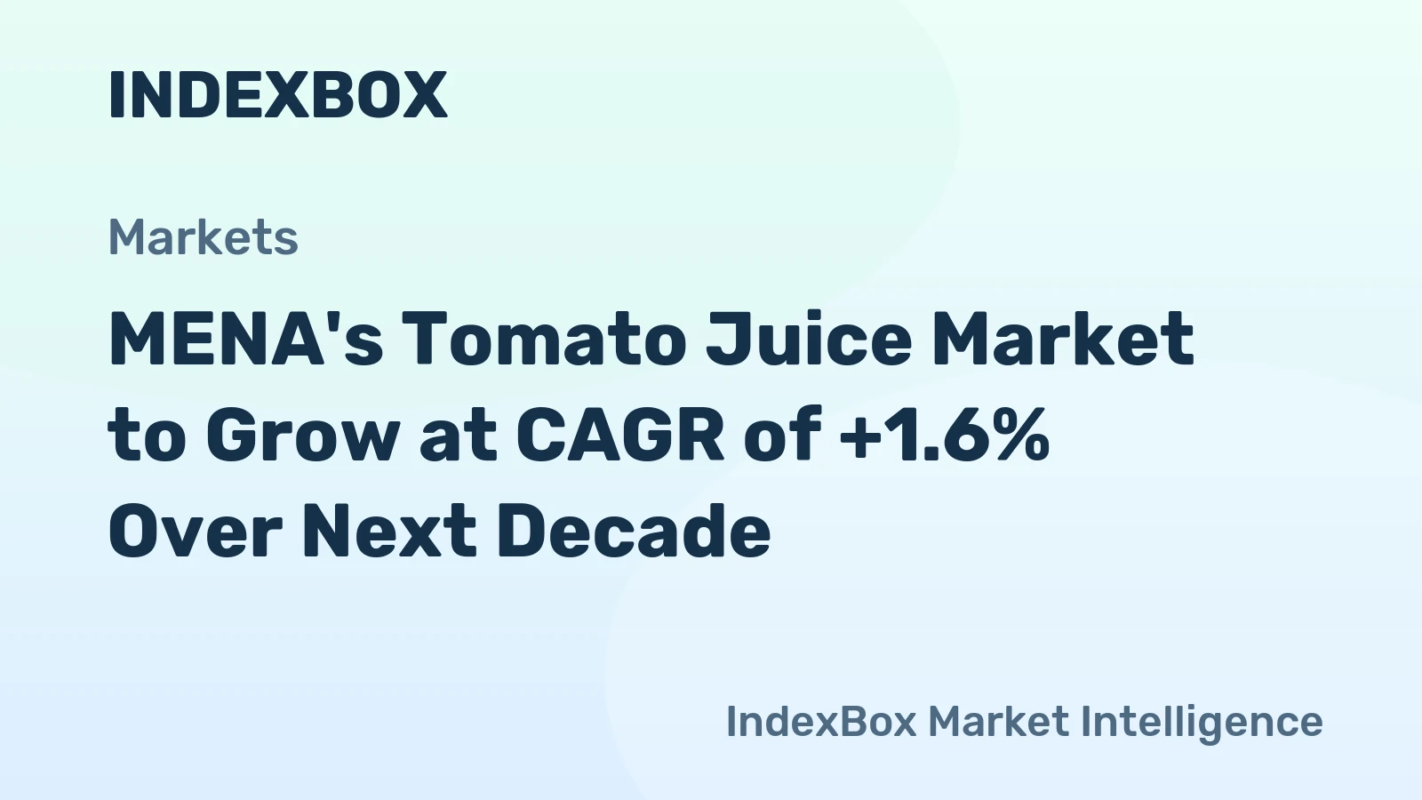 MENA's Tomato Juice Market to Grow at CAGR of +1.6% Over Next Decade