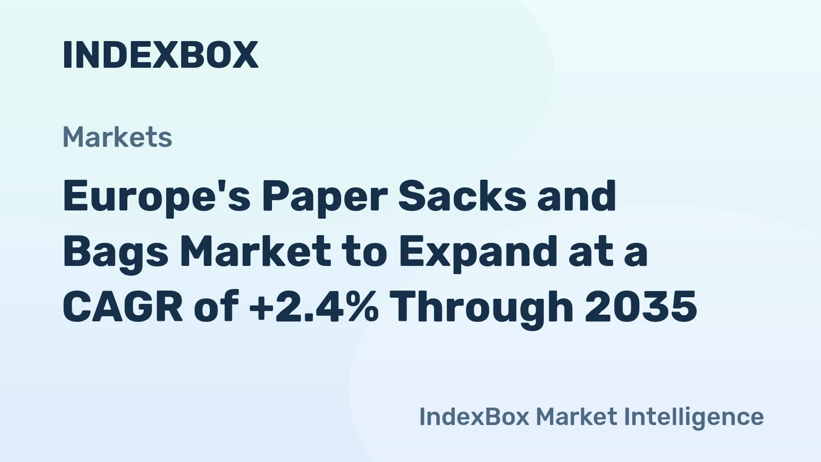 Europe's Paper Sacks and Bags Market to Expand at a CAGR of +2.4% Through 2035