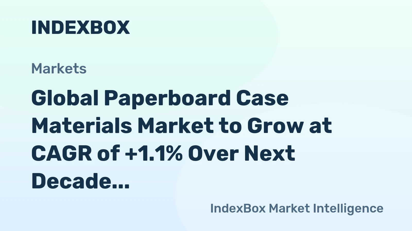 Global Paperboard Case Materials Market to Grow at CAGR of +1.1% Over Next Decade, Reaching $144.1B by 2035