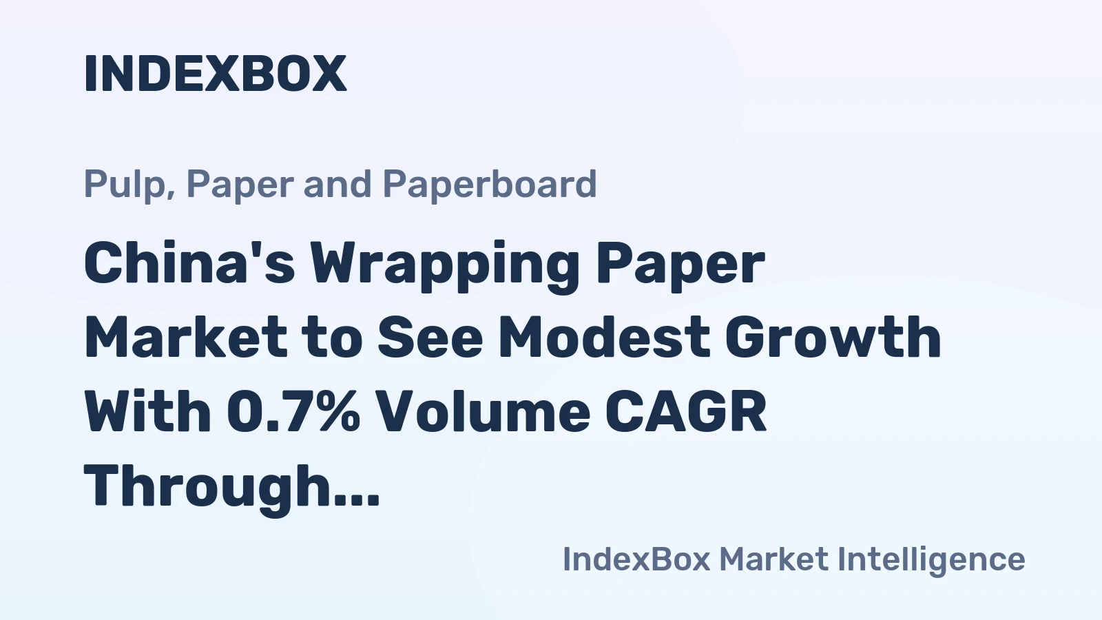 China's Wrapping Paper Market to See Modest Growth With 0.7% Volume CAGR Through 2035
