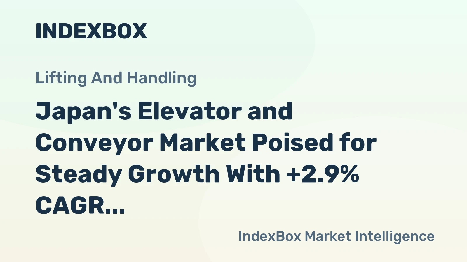 Japan's Elevator and Conveyor Market Poised for Steady Growth With +2.9% CAGR Through 2035