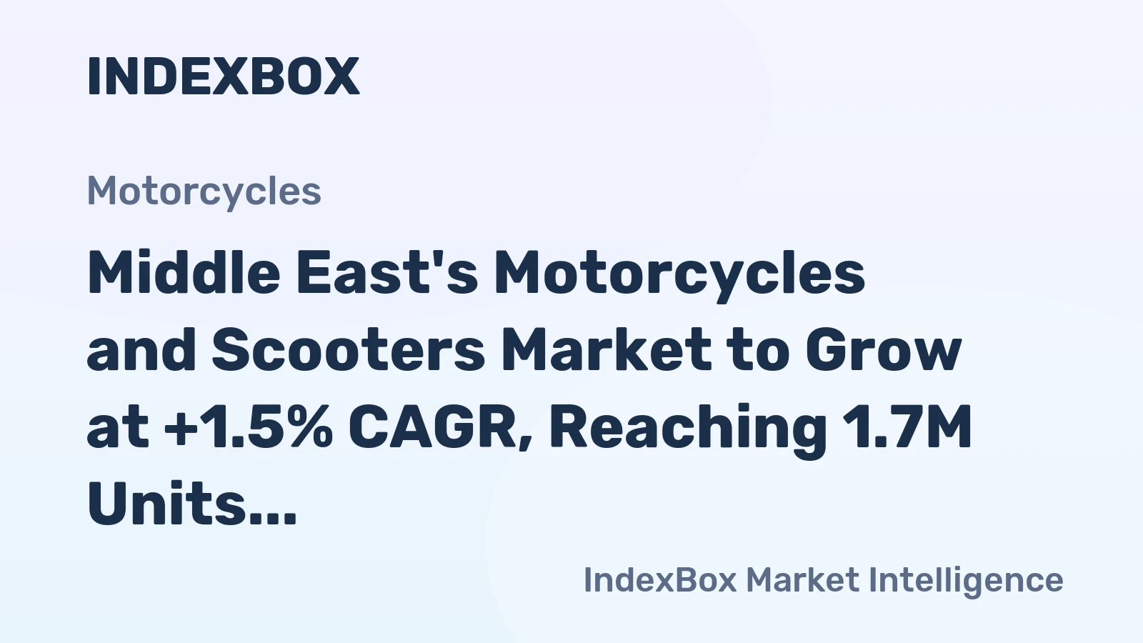 Middle East's Motorcycles and Scooters Market to Grow at +1.5% CAGR, Reaching 1.7M Units by 2035