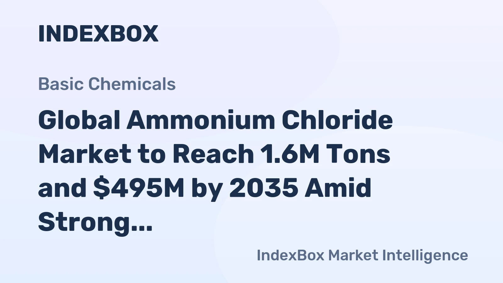 Global Ammonium Chloride Market to Reach 1.6M Tons and $495M by 2035 Amid Strong Asian Demand