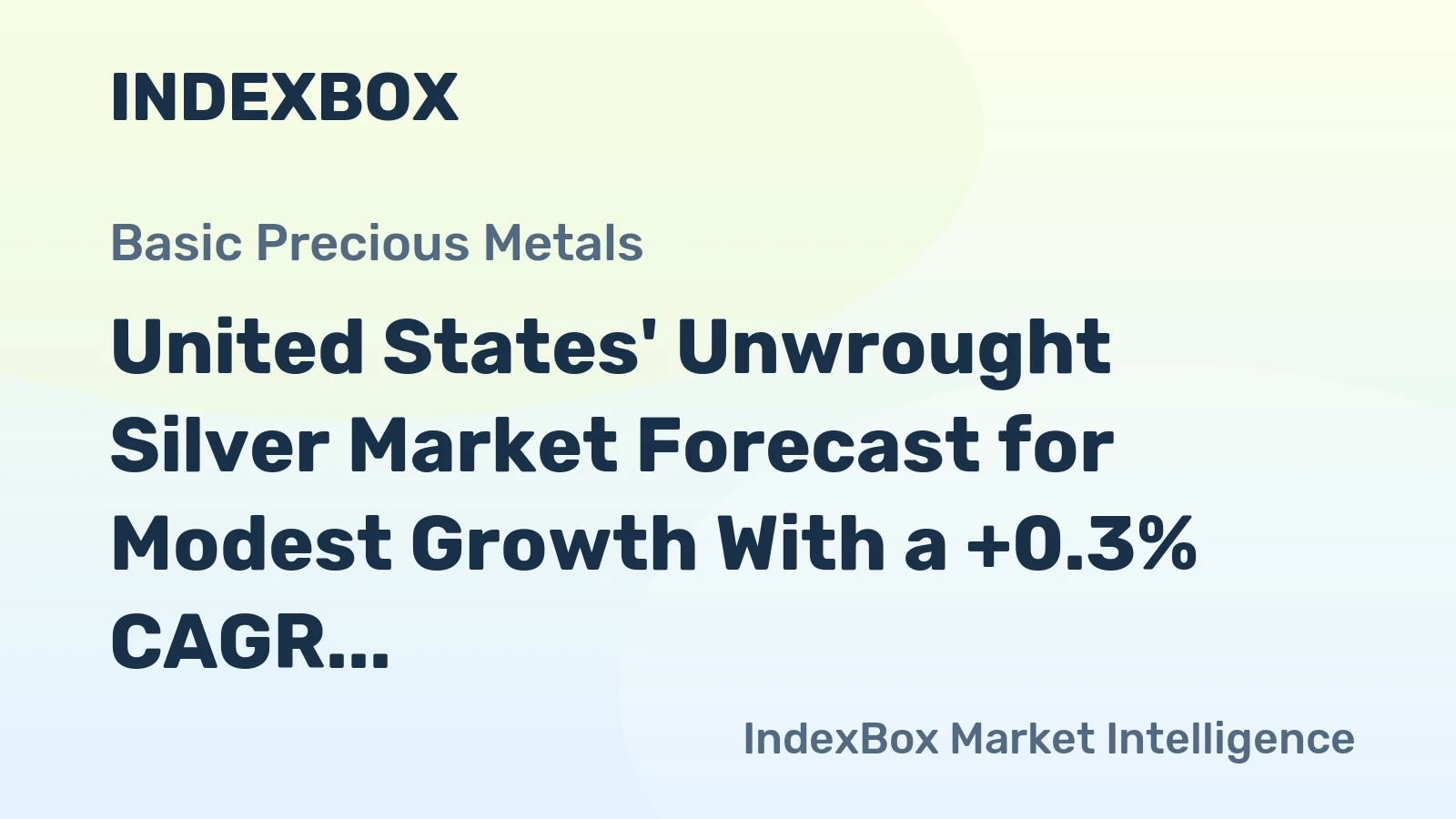 United States' Unwrought Silver Market Forecast for Modest Growth With a +0.3% CAGR Through 2035