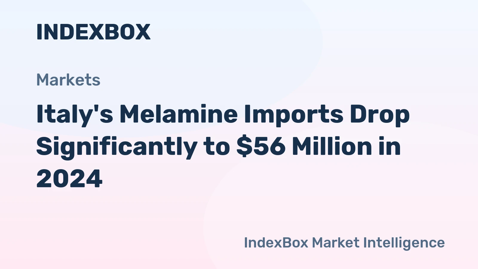Italy's Melamine Imports Drop Significantly to $56 Million in 2024