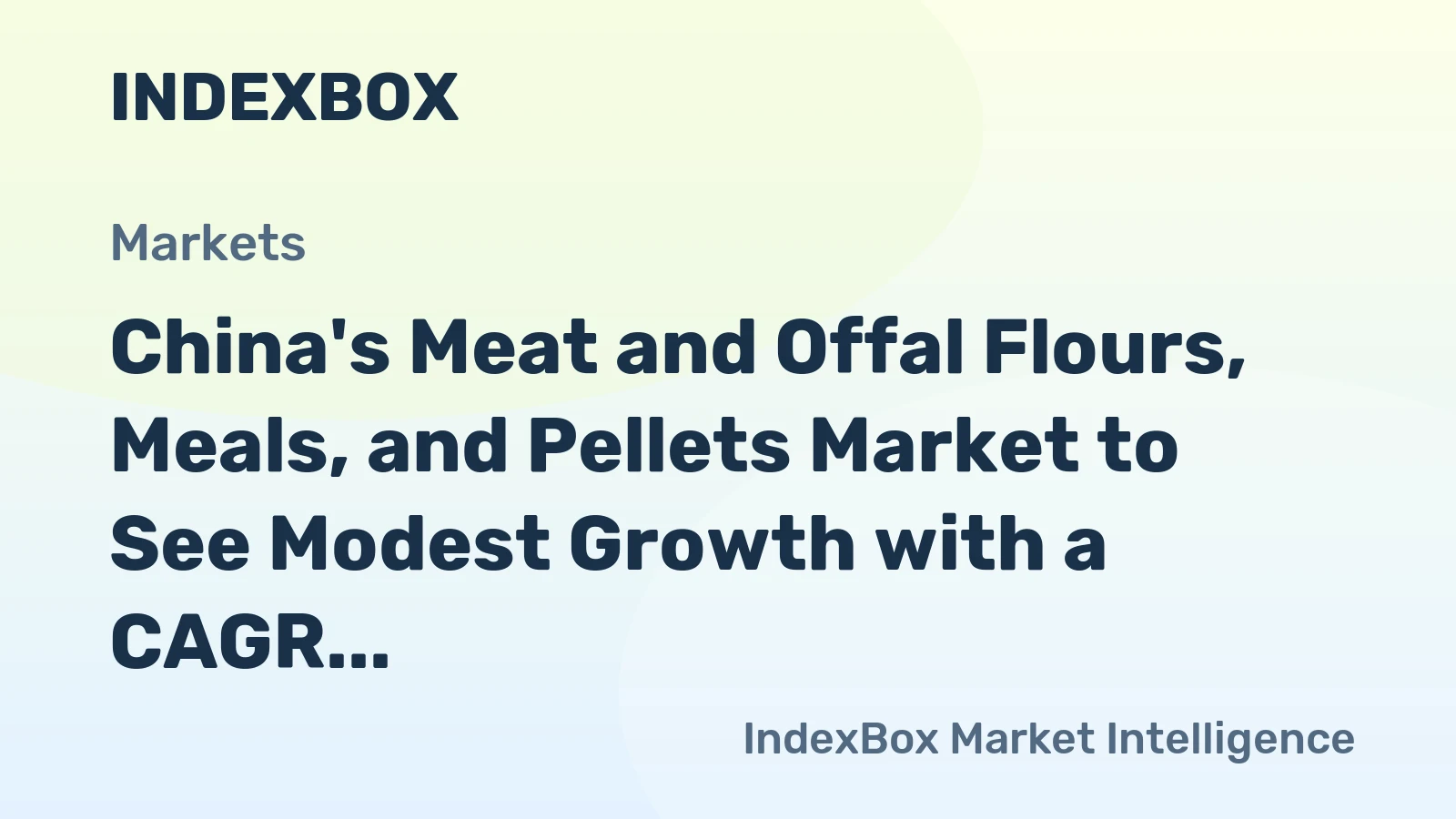 China's Meat and Offal Flours, Meals, and Pellets Market to See Modest Growth with a CAGR of +0.5% from 2024 to 2035
