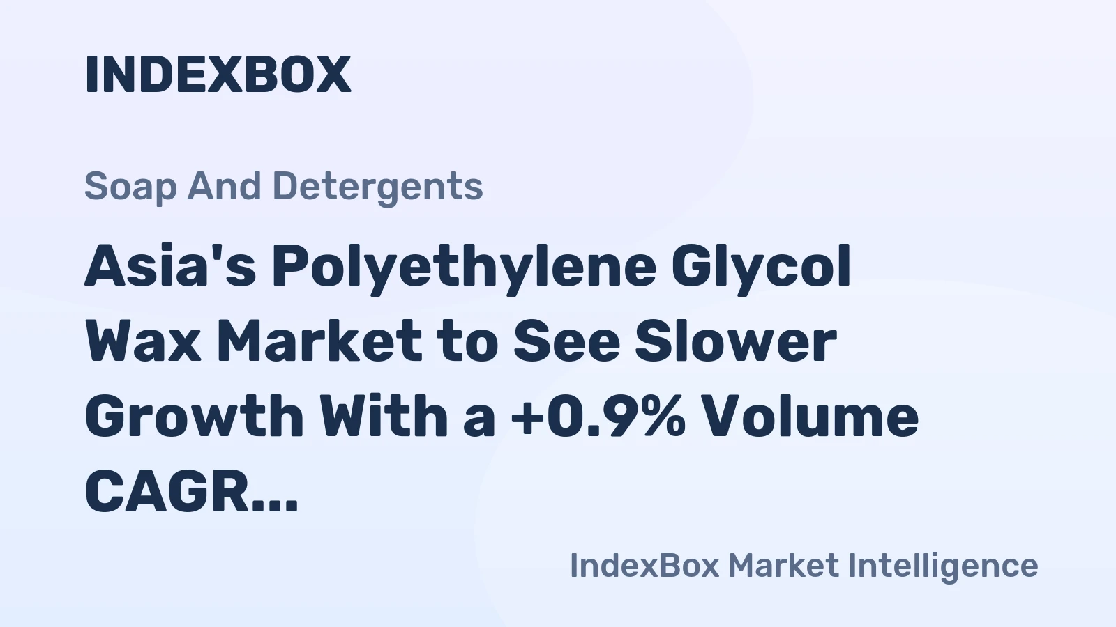 Asia's Polyethylene Glycol Wax Market to See Slower Growth With a +0.9% Volume CAGR Through 2035