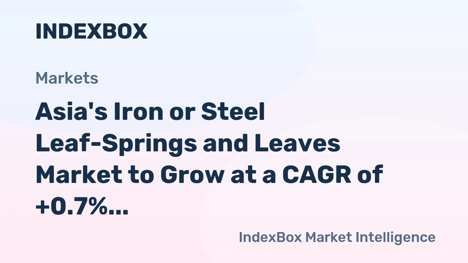 Asia's Iron or Steel Leaf-Springs and Leaves Market to Grow at a CAGR of +0.7% Reaching $3.1B by 2035
