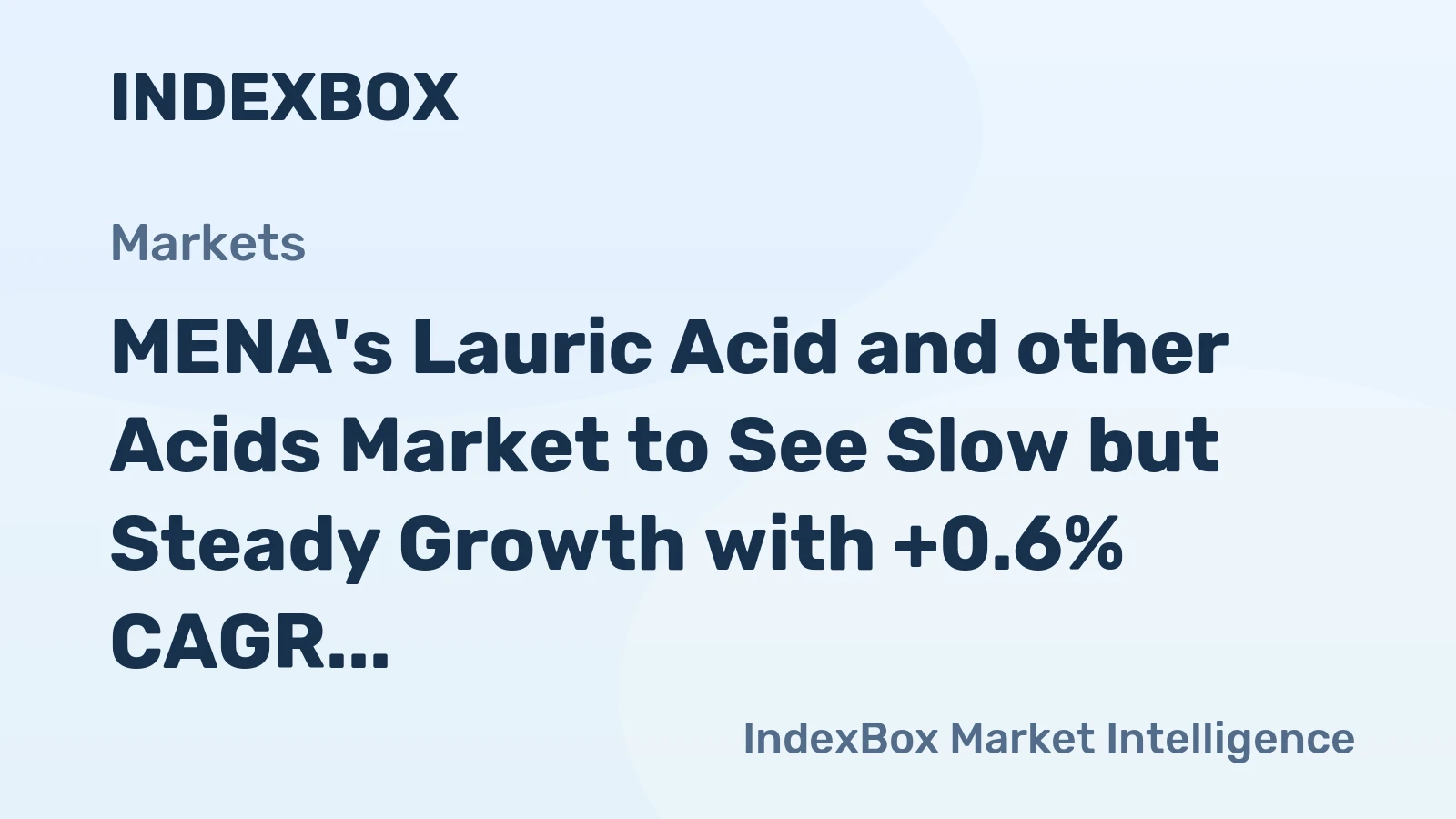 MENA's Lauric Acid and other Acids Market to See Slow but Steady Growth with +0.6% CAGR