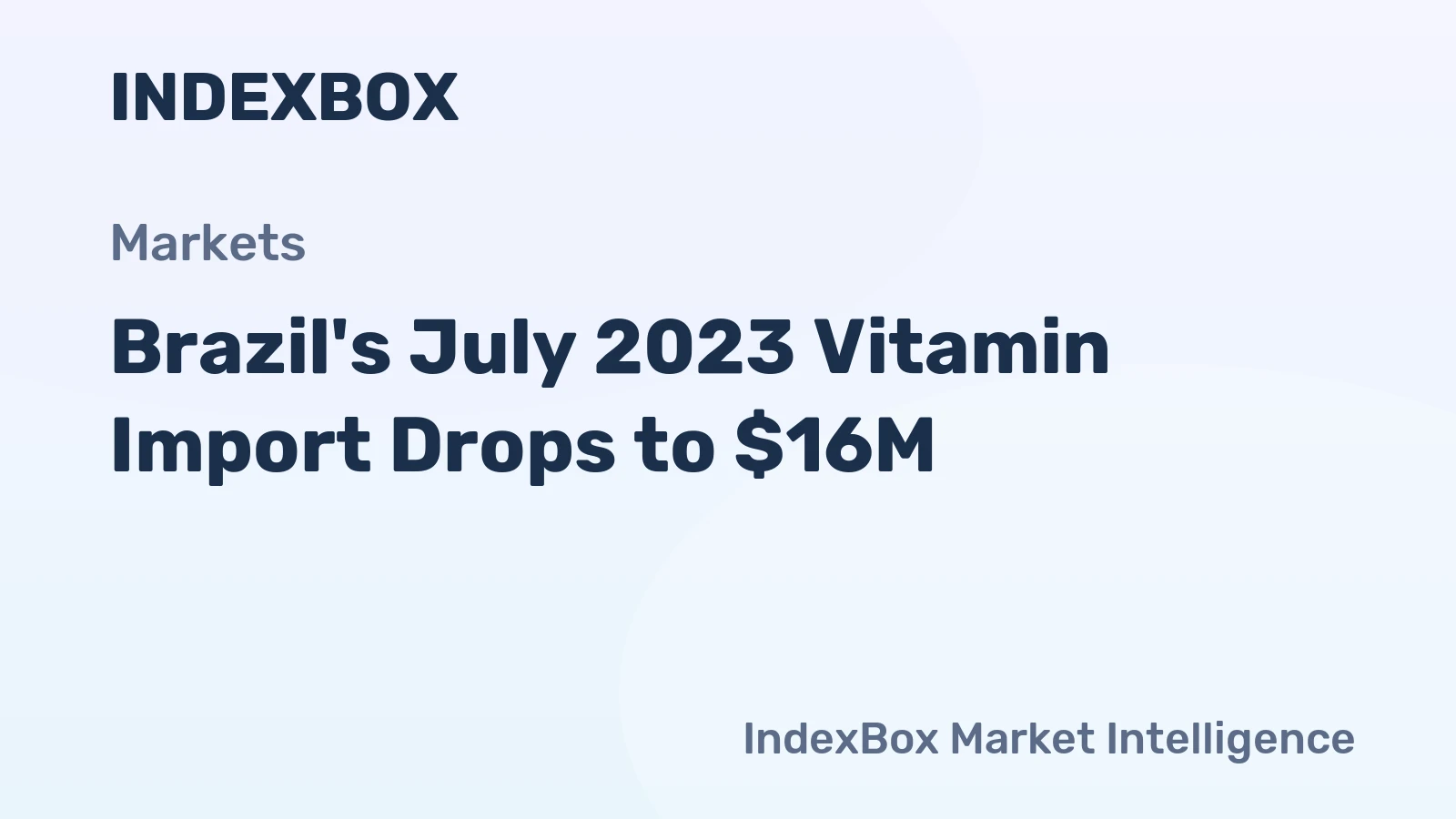 Brazil's July 2023 Vitamin Import Drops to $16M